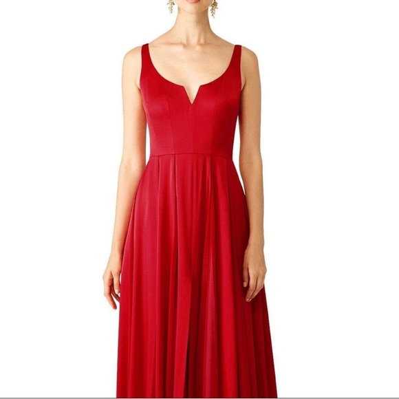 Halston Heritage | Dresses | Halston Heritage Red Gown Size 2 | Poshmark